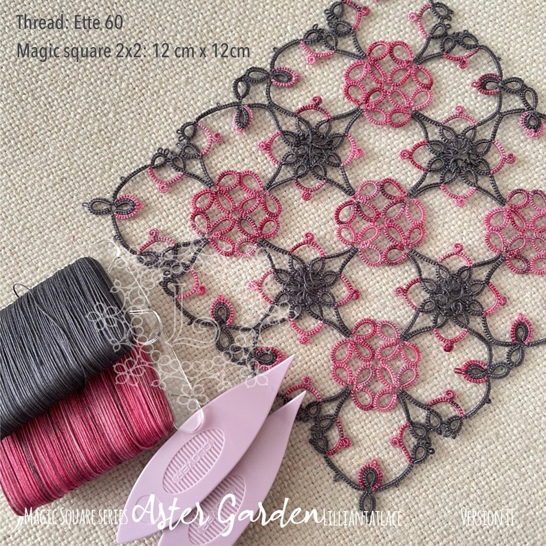 Aster Garden Magic Square Tatting Lace Doily Pattern for Advanced ...