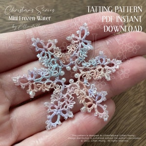 Bundle of TWO Snowflake Tatting Pattern Instant Download Frivolite Tutorial Using Beads for ...