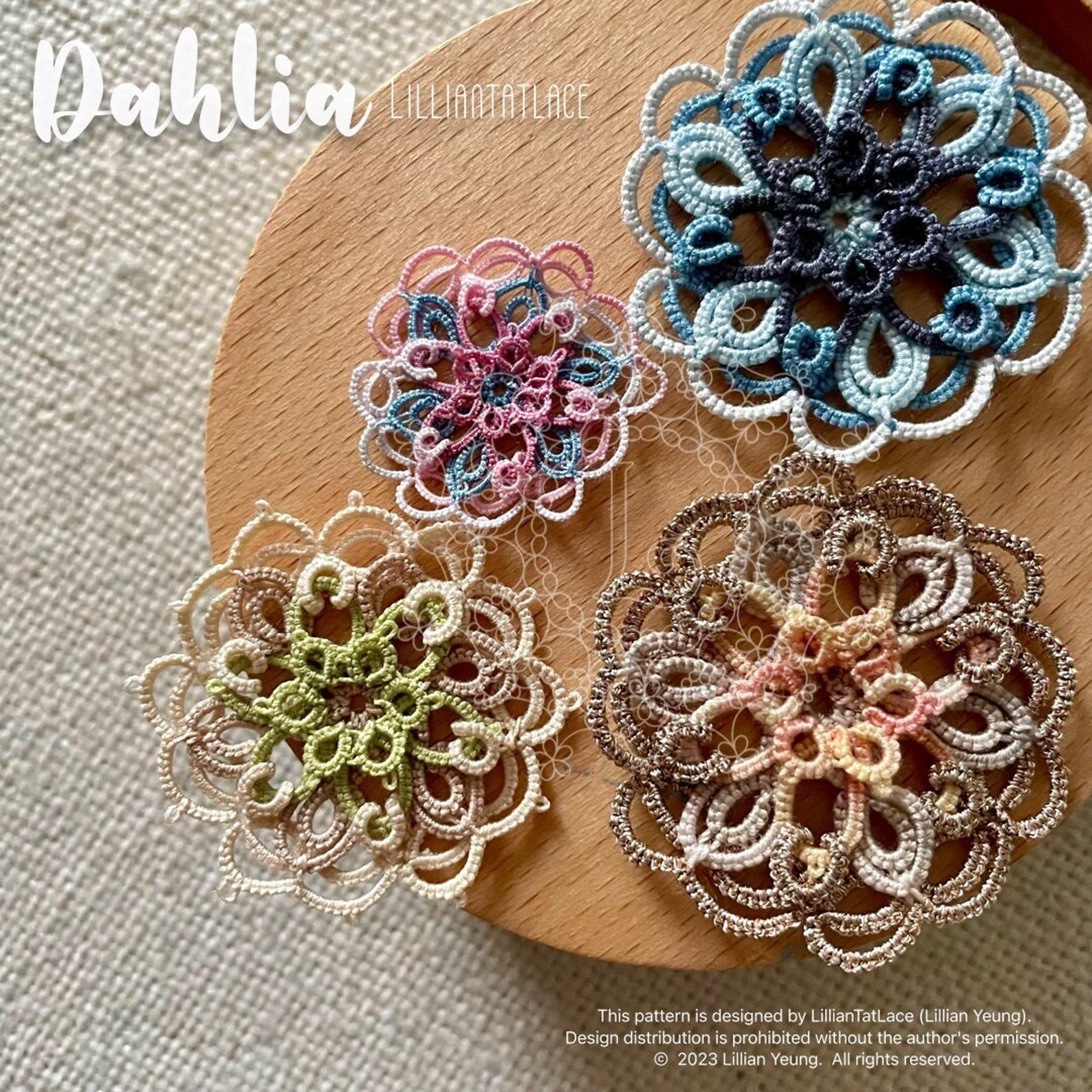 Dahlia Brooch Tatting Pattern: Layered Effect Tutorial (PDF Download ...