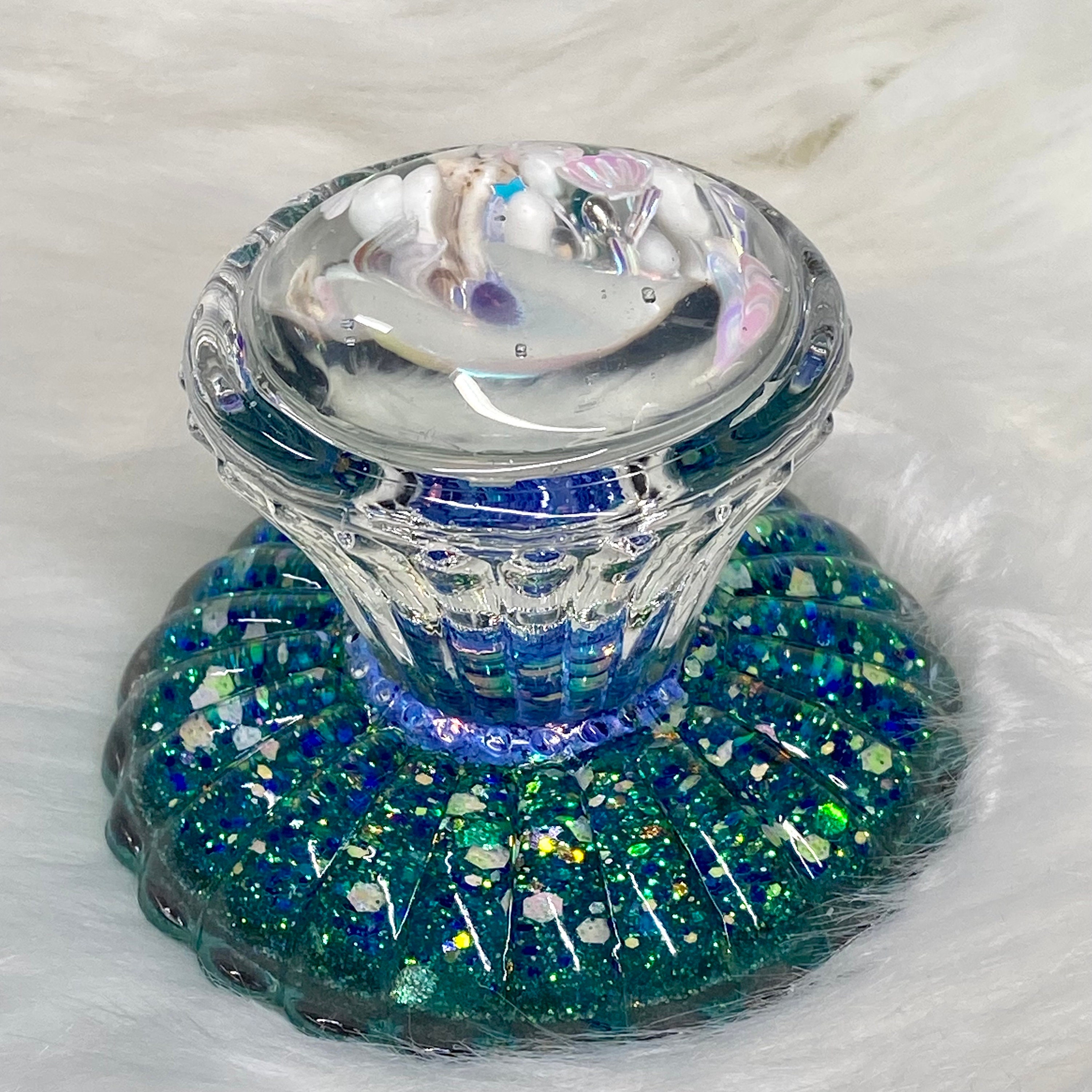 SEA LIFE & Pearls Stamp Pressing Tool, Glass Resin Glitter Stamp ...