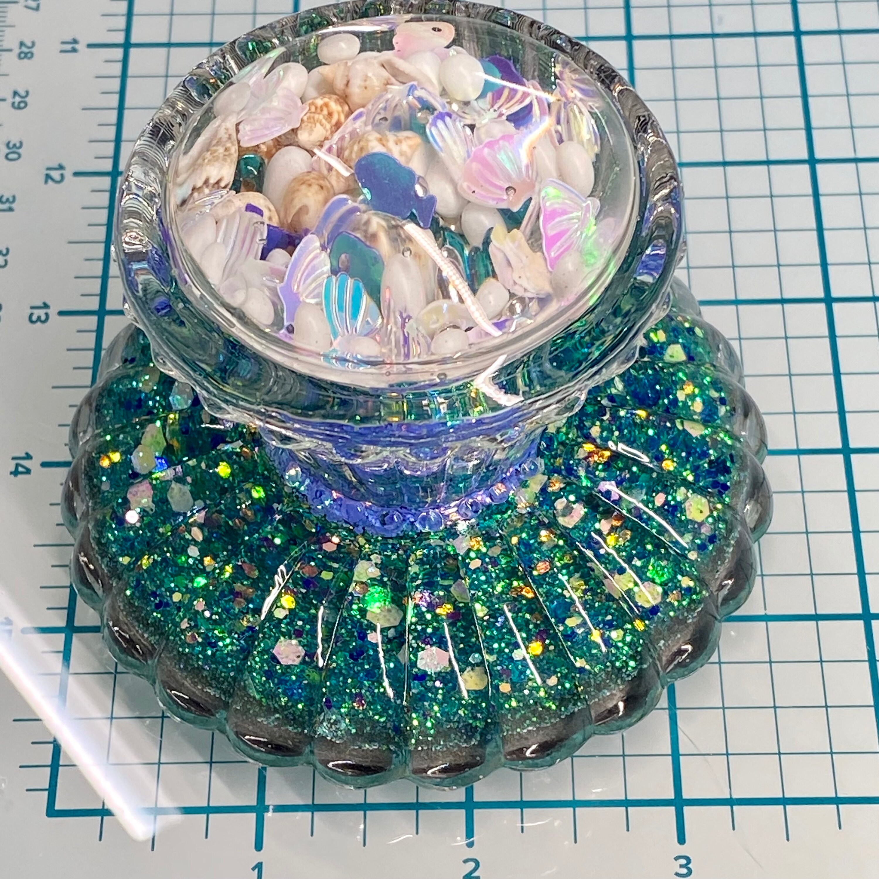SEA LIFE & Pearls Stamp Pressing Tool, Glass Resin Glitter Stamp ...