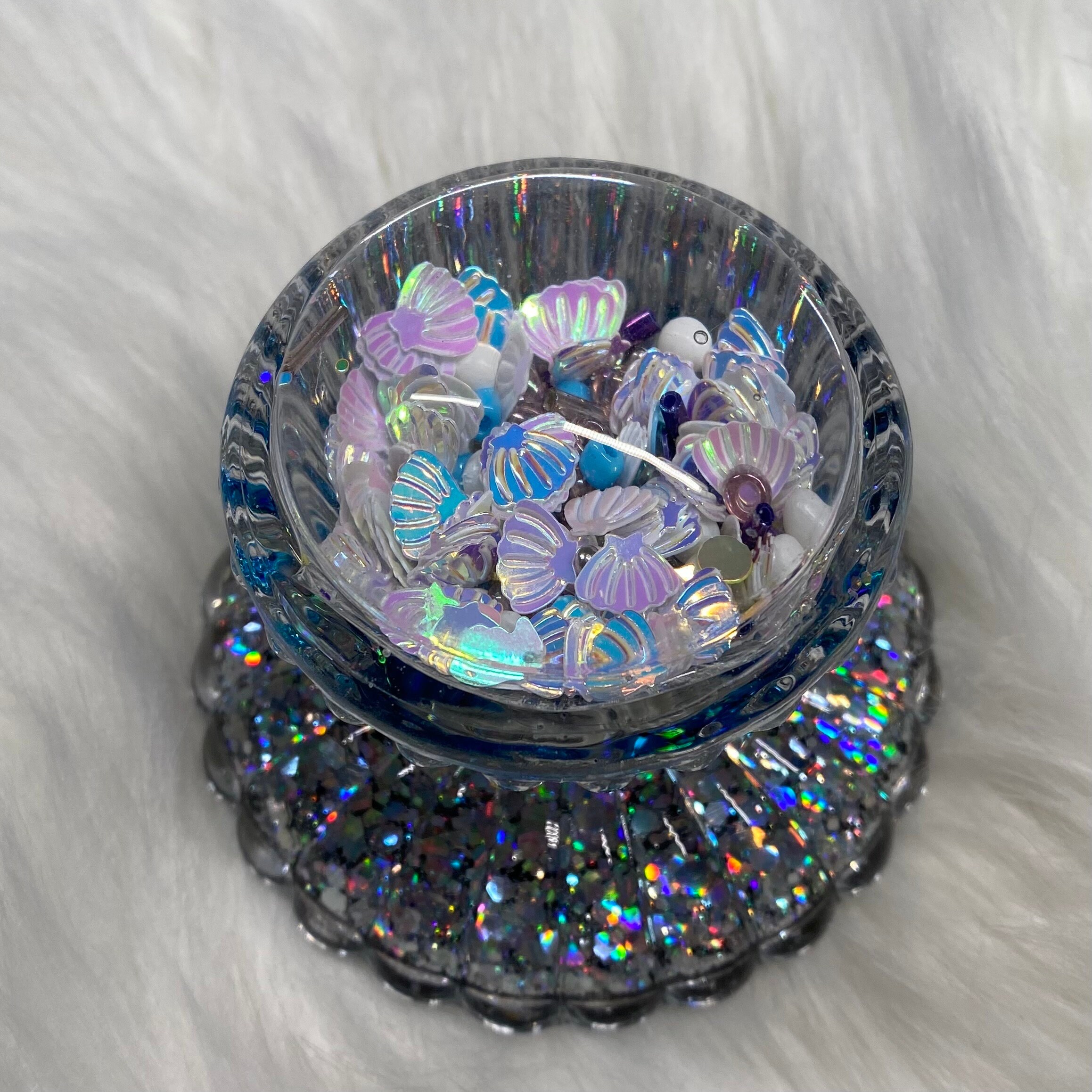 SEA LIFE & Pearls Stamp Pressing Tool, Glass Resin Glitter Stamp ...