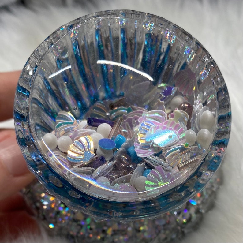 SEA LIFE & Pearls Stamp Pressing Tool, Glass Resin Glitter Stamp ...