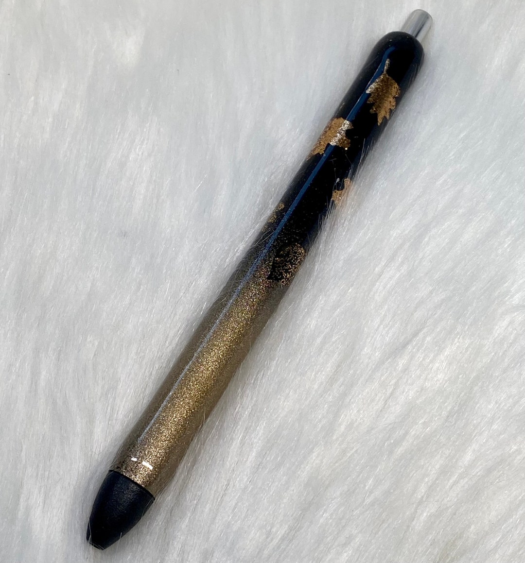 Gel Pen FALL LEAVES Gold Glitter Refillable Personalized Resin Epoxy ...