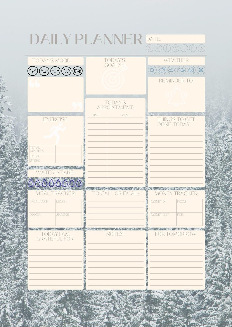 Daily Printable/digital Planner, 3 Pdf Sizes Included, Letter, A4 & A5 ...