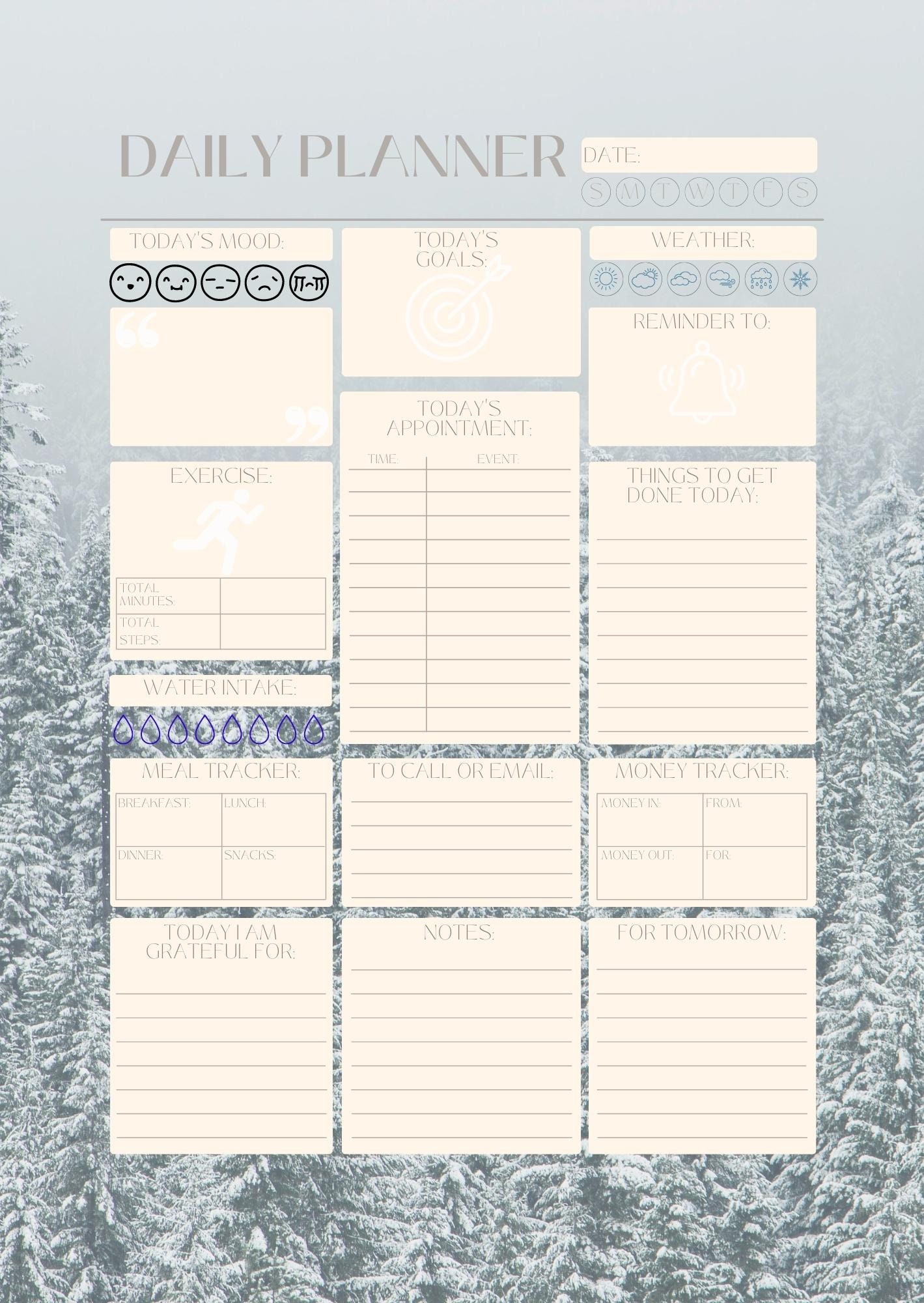 Daily Printable/digital Planner, 3 Pdf Sizes Included, Letter, A4 & A5 ...