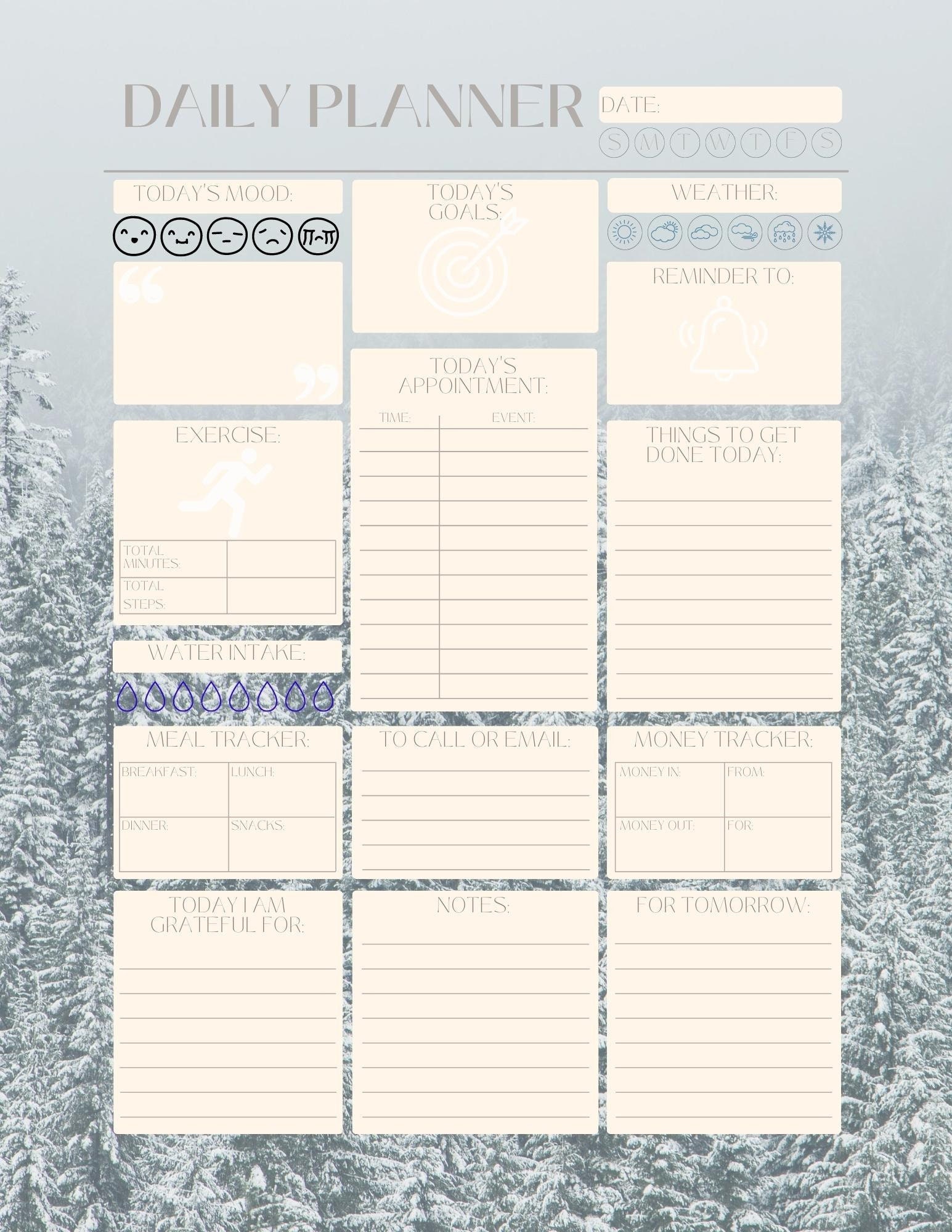 Daily Printable/digital Planner, 3 Pdf Sizes Included, Letter, A4 & A5 ...