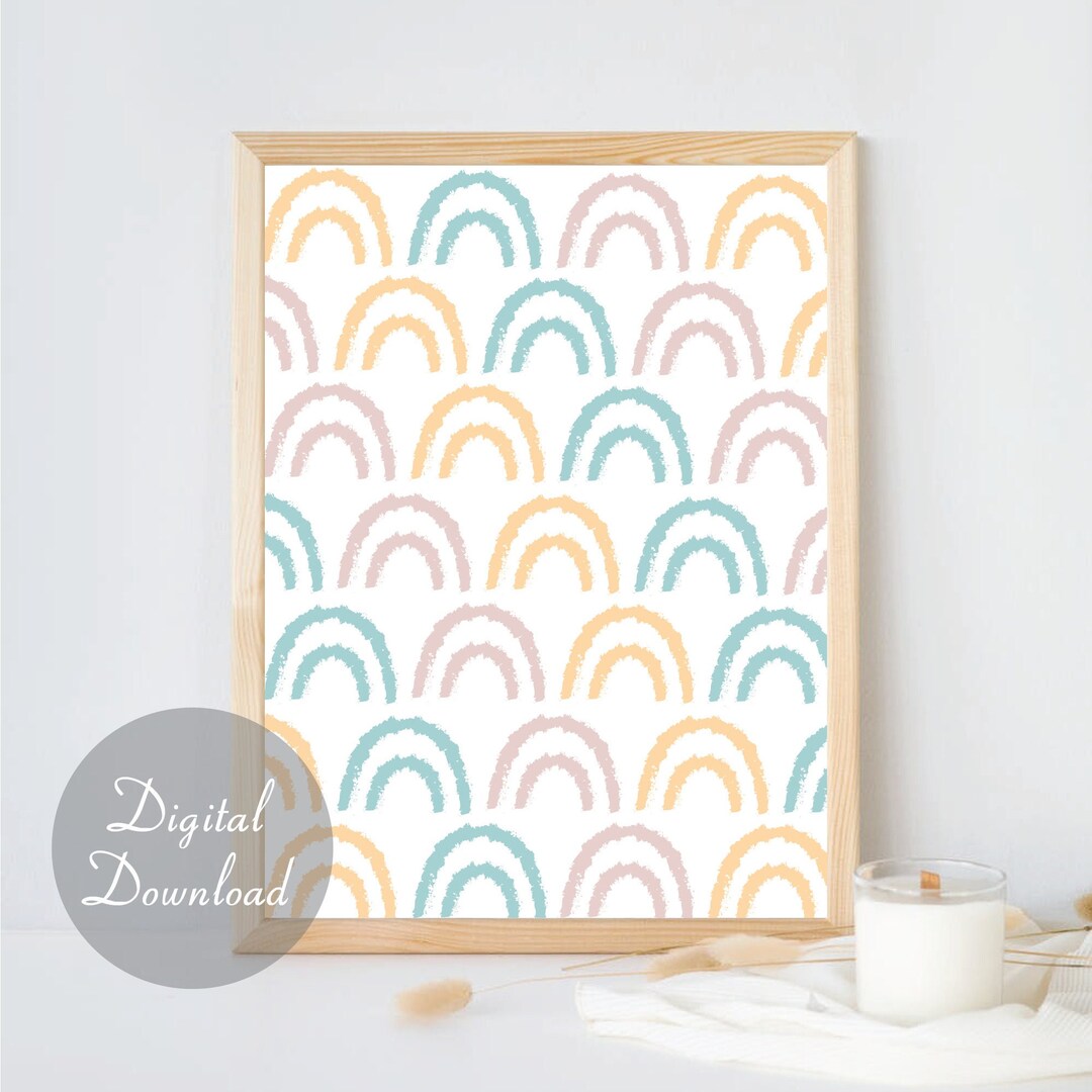 Colorful Rainbow Pattern Print | Wall Art | Digital Download | Colorful ...