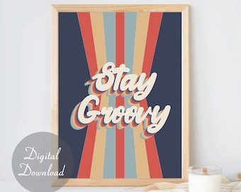 Retro Typography Poster, Yikes, Digital Download Print, Retro Font, 70s ...