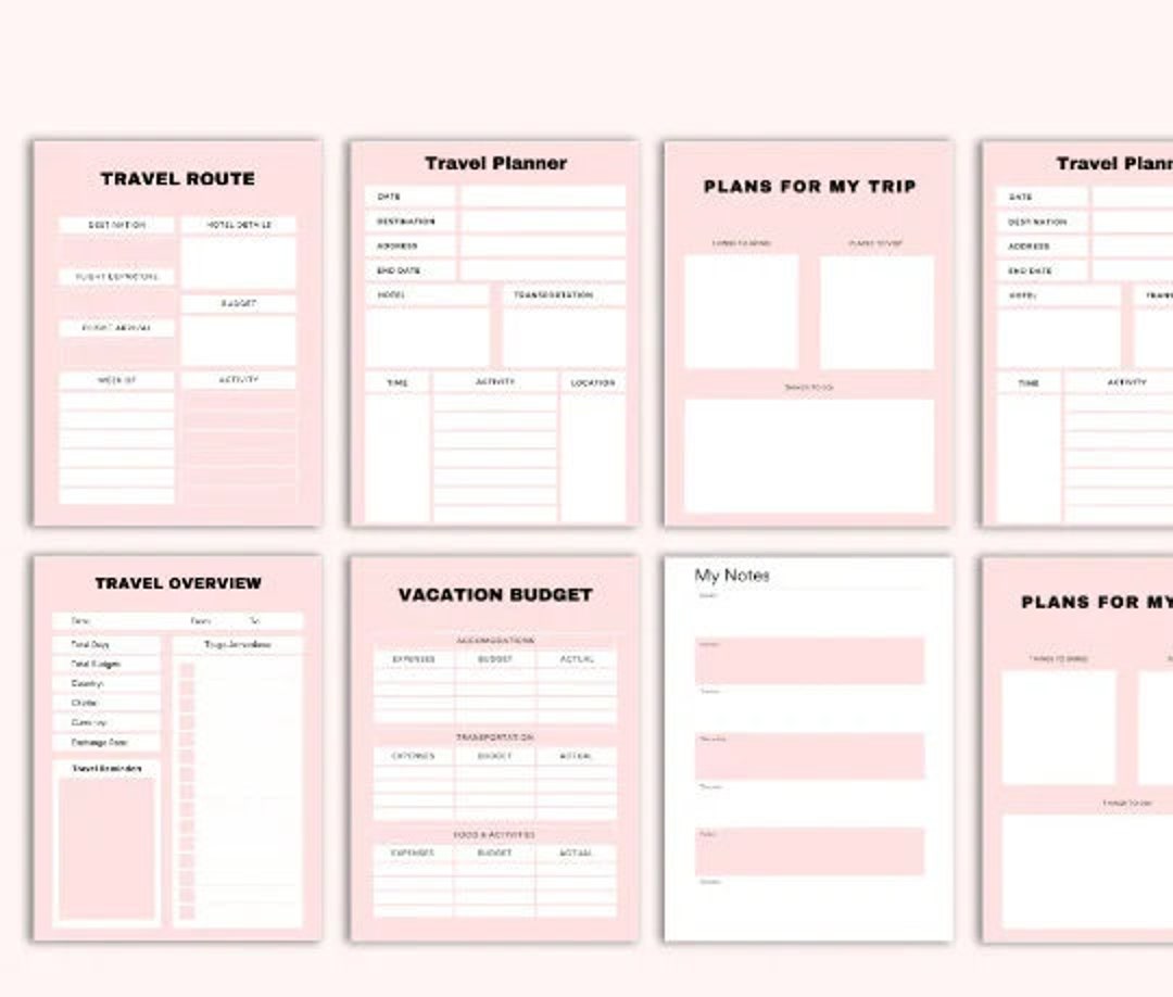 Travel Planner Travel Journal Vacation Planner Trip Itinerary Planner ...