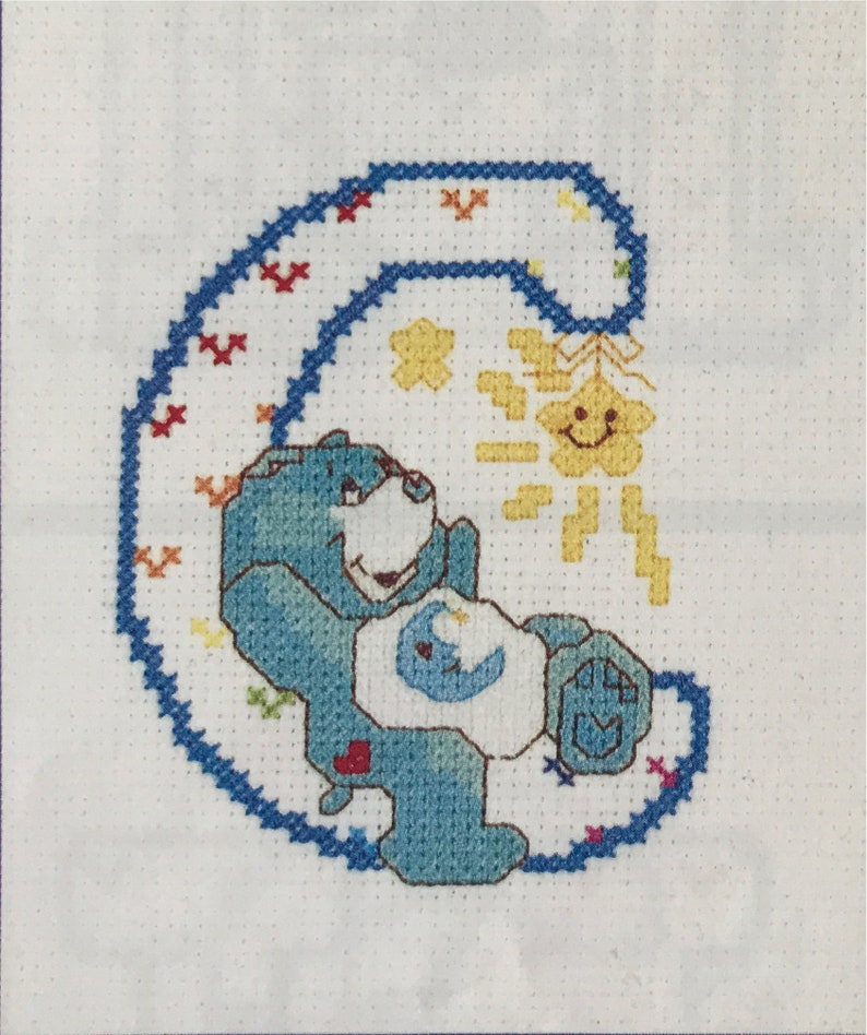 Cute Care Bears Alfabeto letra C contado patrón de punto de cruz DMC ...
