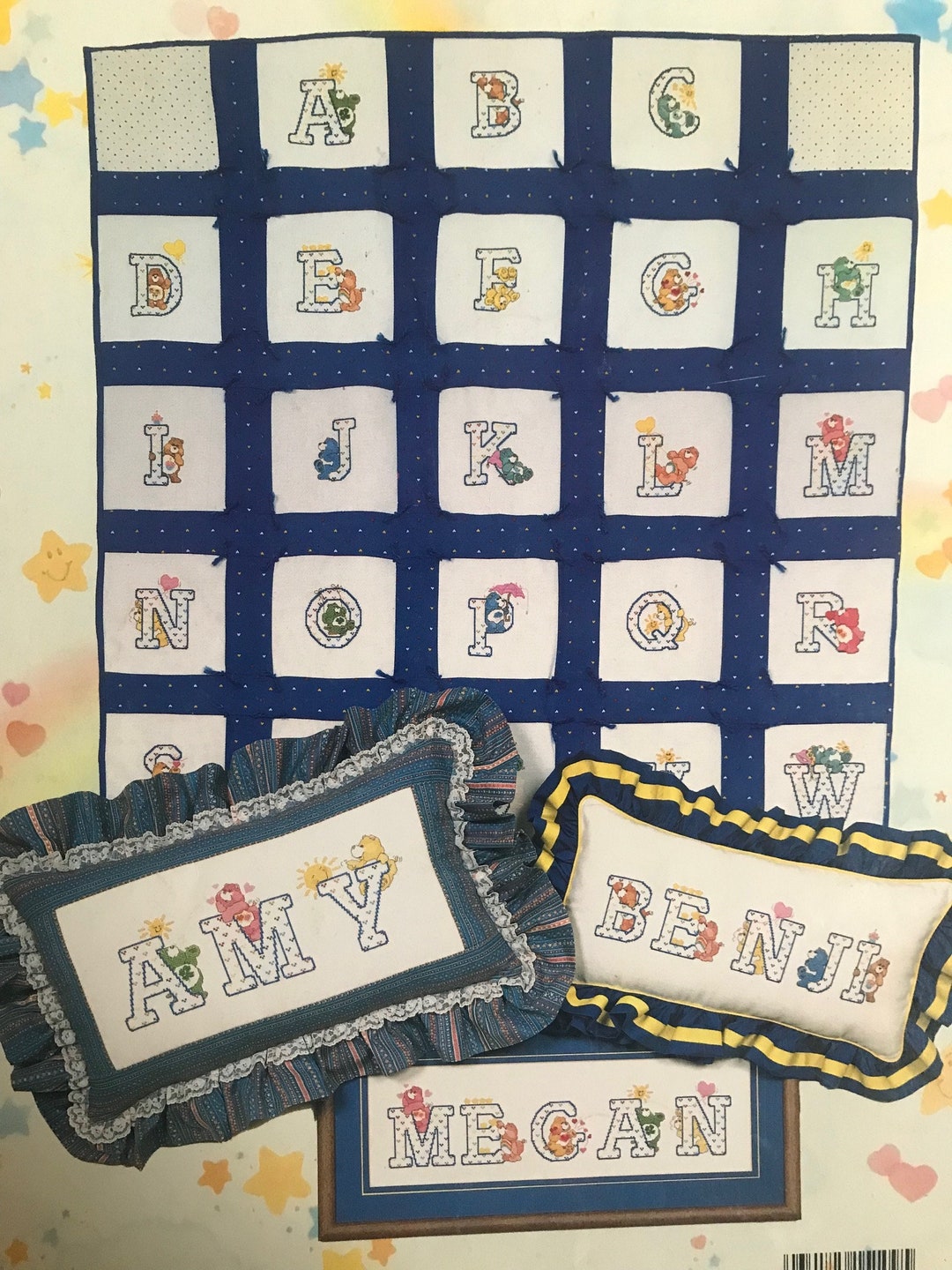 Cute Care Bears Alphabet All 26 Letters Counted Cross Stitch Pattern ...