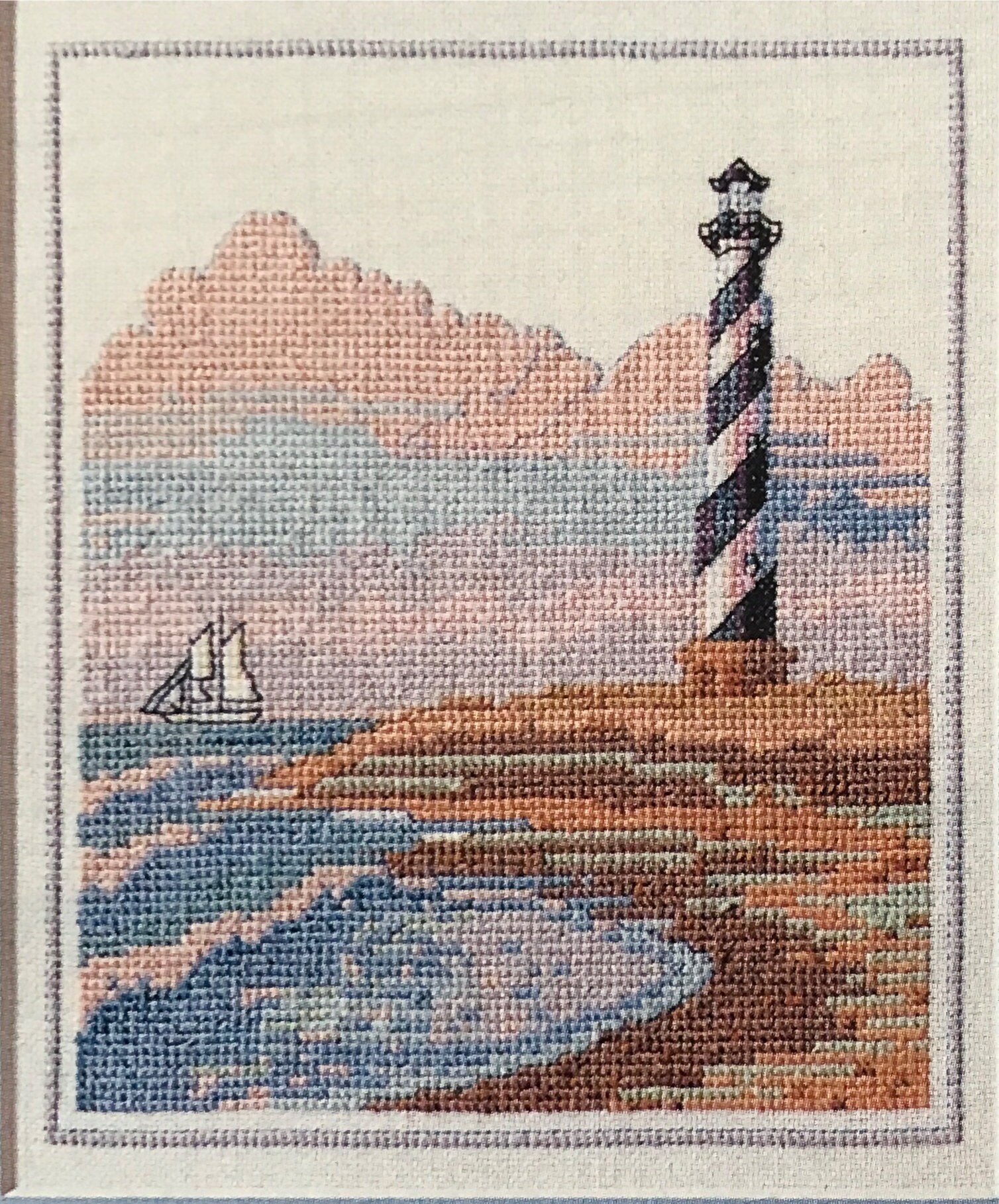 Sunrise Lighthouse Counted Cross Stitch Pattern PDF Instant Download ...