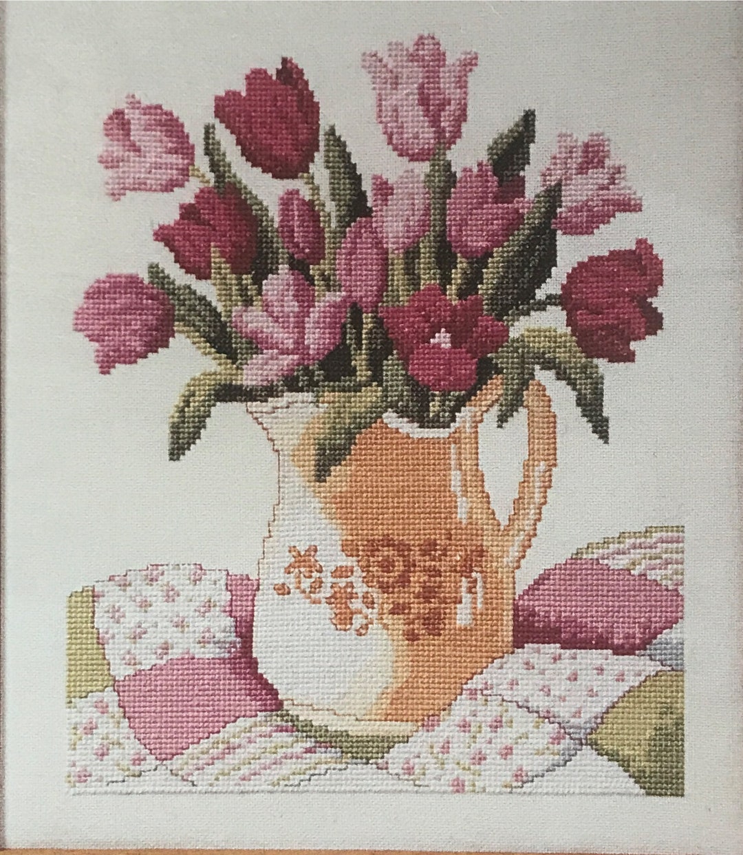 Tulip Counted Cross Stitch Pattern Digital Instant Download Country Black and White Chart DMC ...