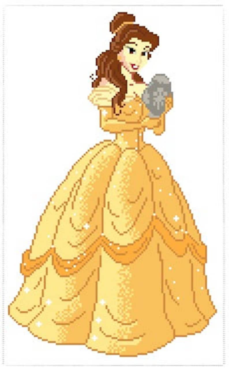 Belle Counted Cross Stitch Pattern Pdf Princess Beauty Beast Instant ...