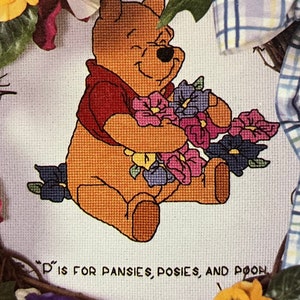 Winnie the Pooh Cross Stitch Pattern: P is for Pansies (PDF Pattern) - Etsy