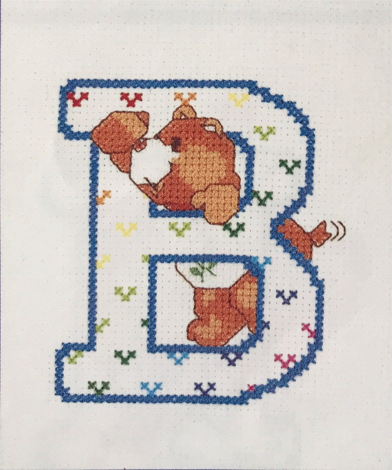 Cute Care Bears Alphabet Letter B Counted Cross Stitch Pattern DMC PDF ...