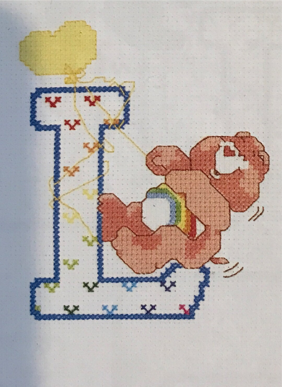 Cute Care Bears Alphabet Letter L Counted Cross Stitch Pattern DMC PDF ...