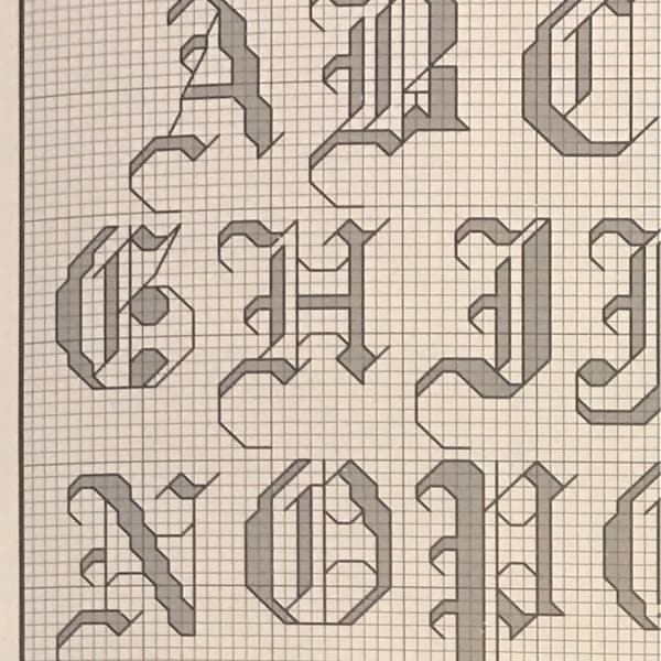Old English Cross Stitch Alphabet - Etsy