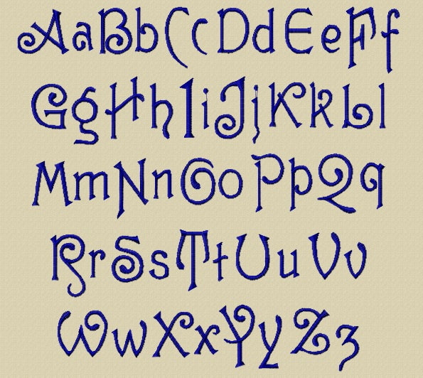 FANCY NANCY Font Letters Alphabet PES Digital Embroidery File 3 Sizes ...