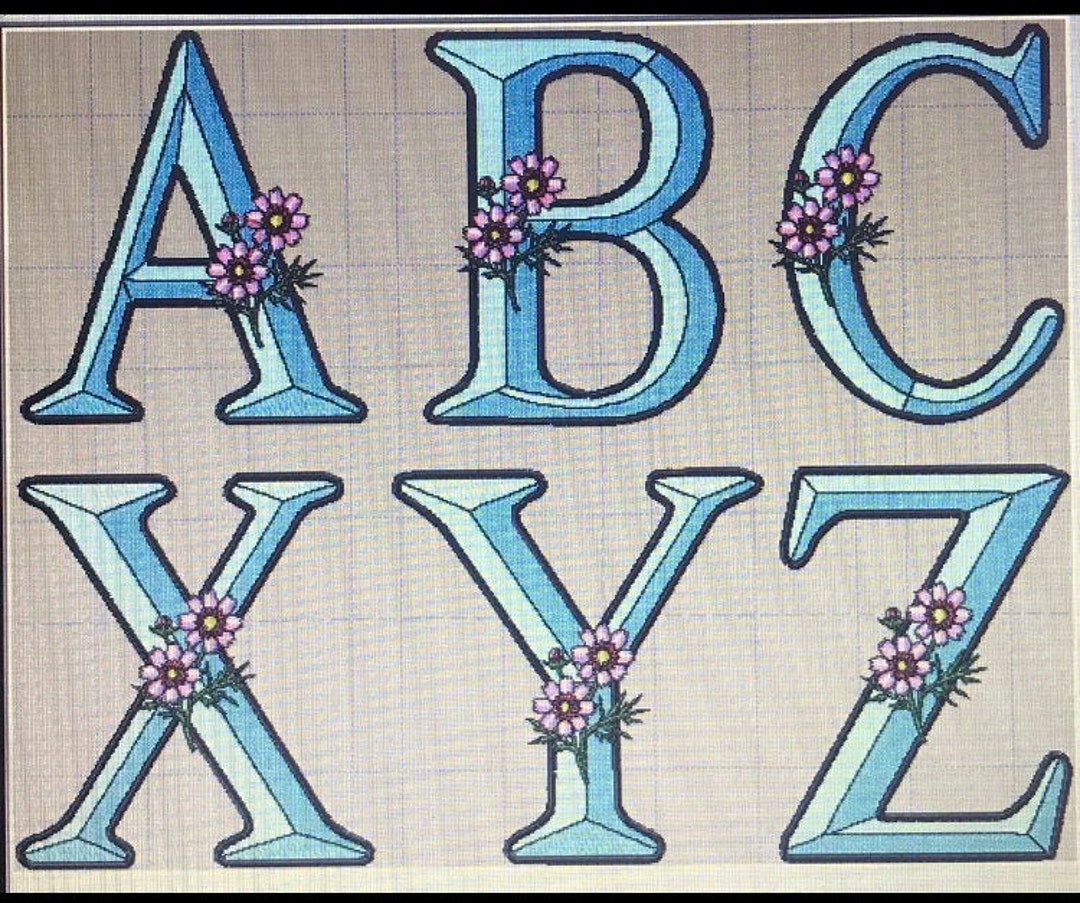 Gorgeous Daisy Flower Font Letters 4x4 Pes Format Alphabet - Etsy