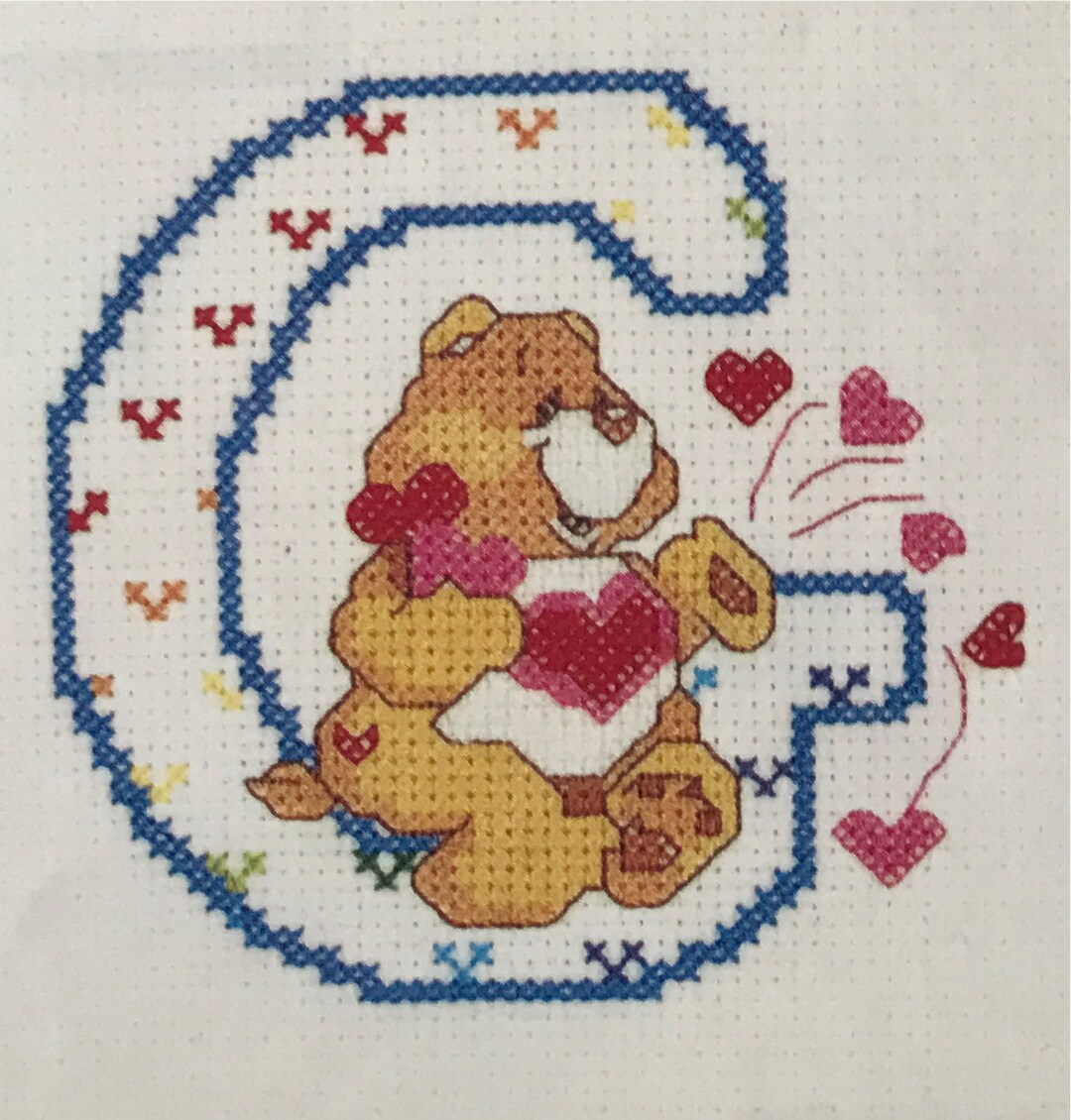 Cute Care Bears Alphabet Letter G Counted Cross Stitch Pattern DMC PDF ...