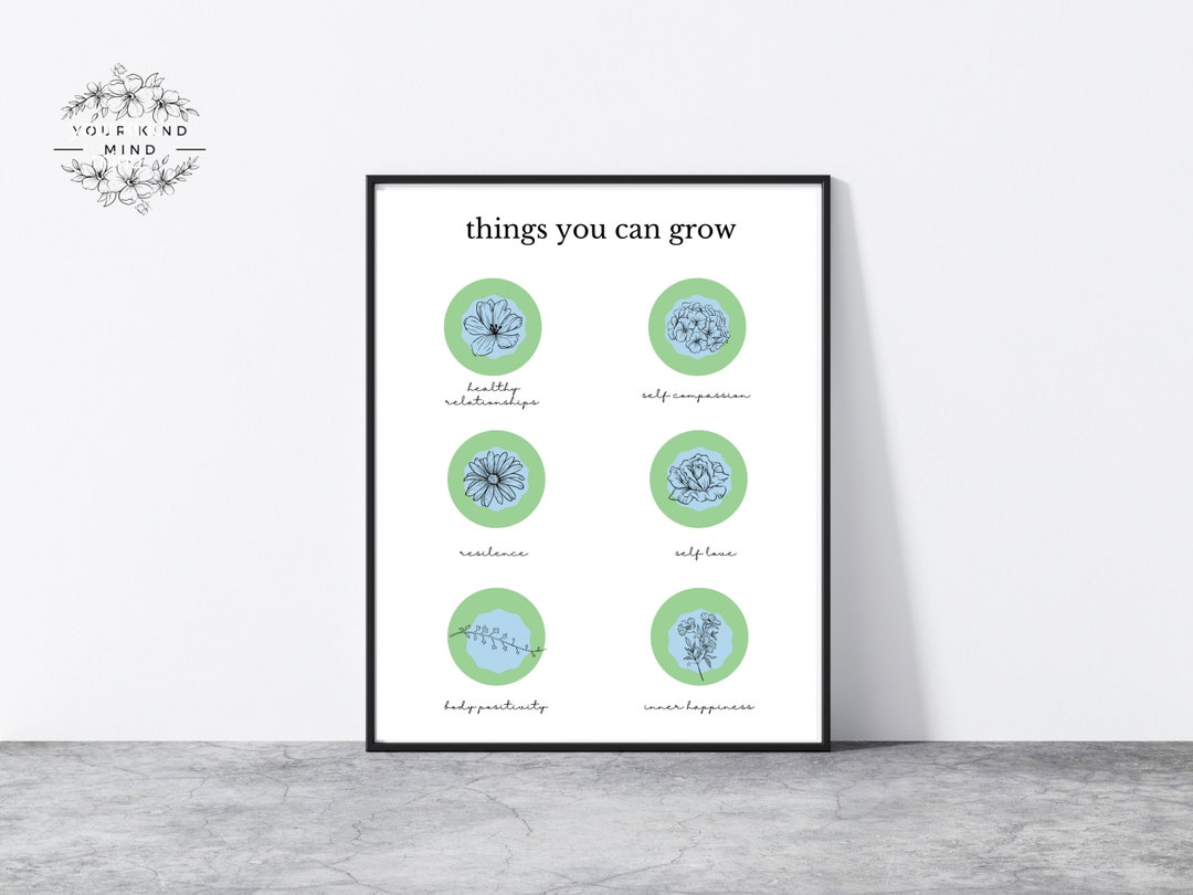 Things You Can Grow, Therapy Poster, Mental Health Print, Office Decor ...