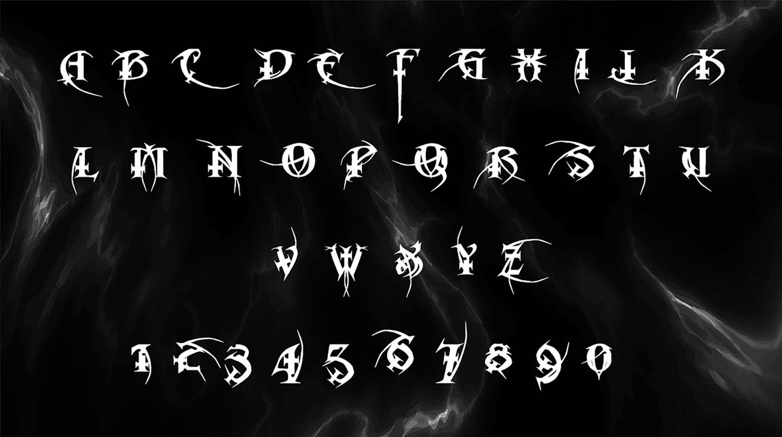 Macabre Cricut Font, Letters and Numbers, Vector SVG, PNG, DXF for ...