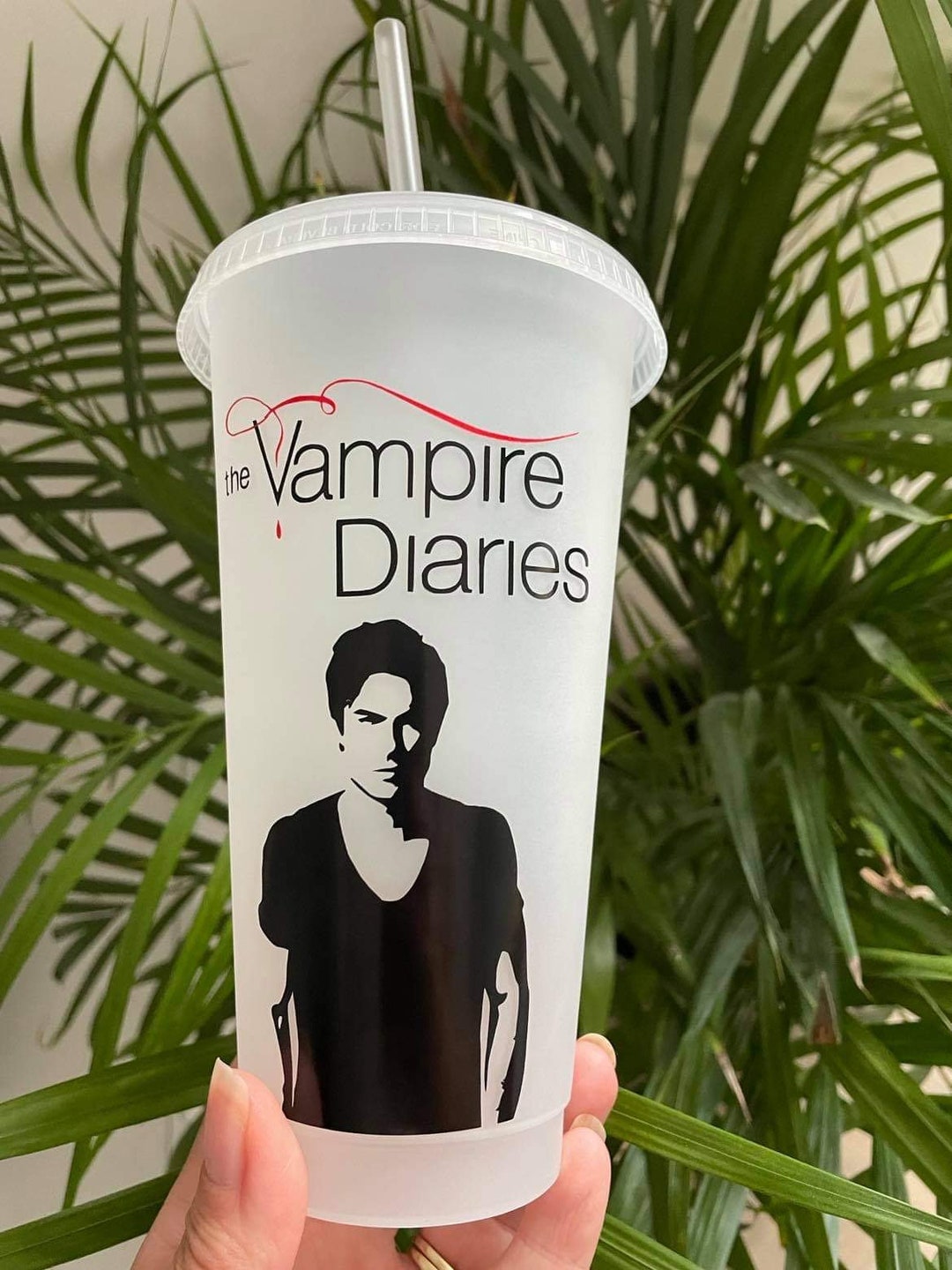 Personalised Vampire Diaries Design Cold Cup With Straw -24oz Black or ...