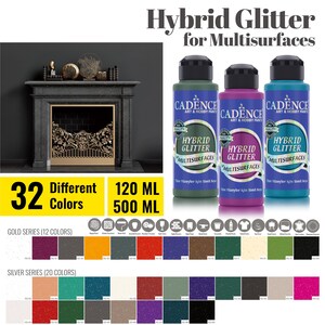 Cadence Hybrid Multisurface Glitter Paint 120ml (4 Oz) / 500ml (17 Oz ...