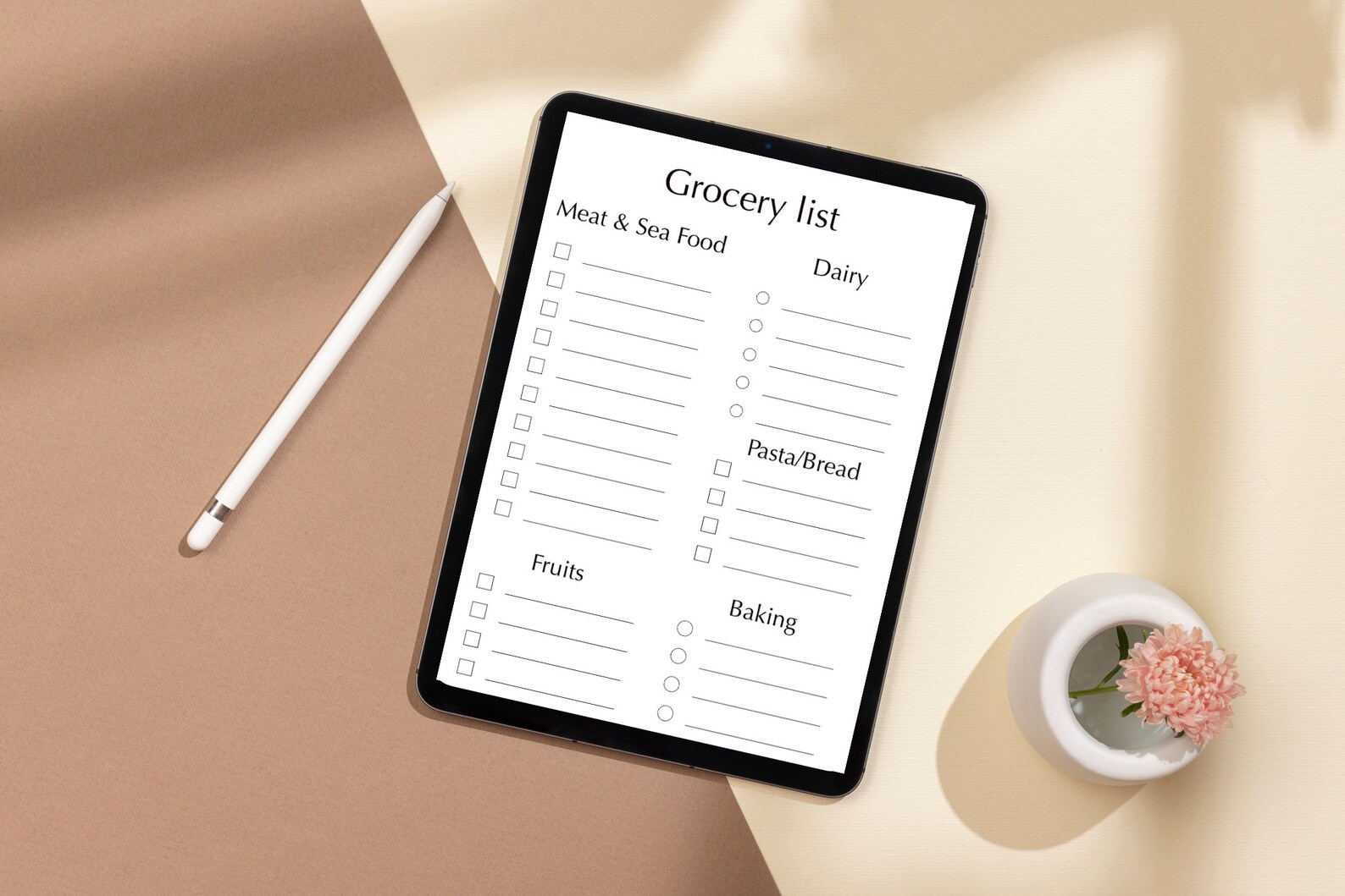 A5 Grocery List, Digital Grocery List, Instant Download Grocery List ...