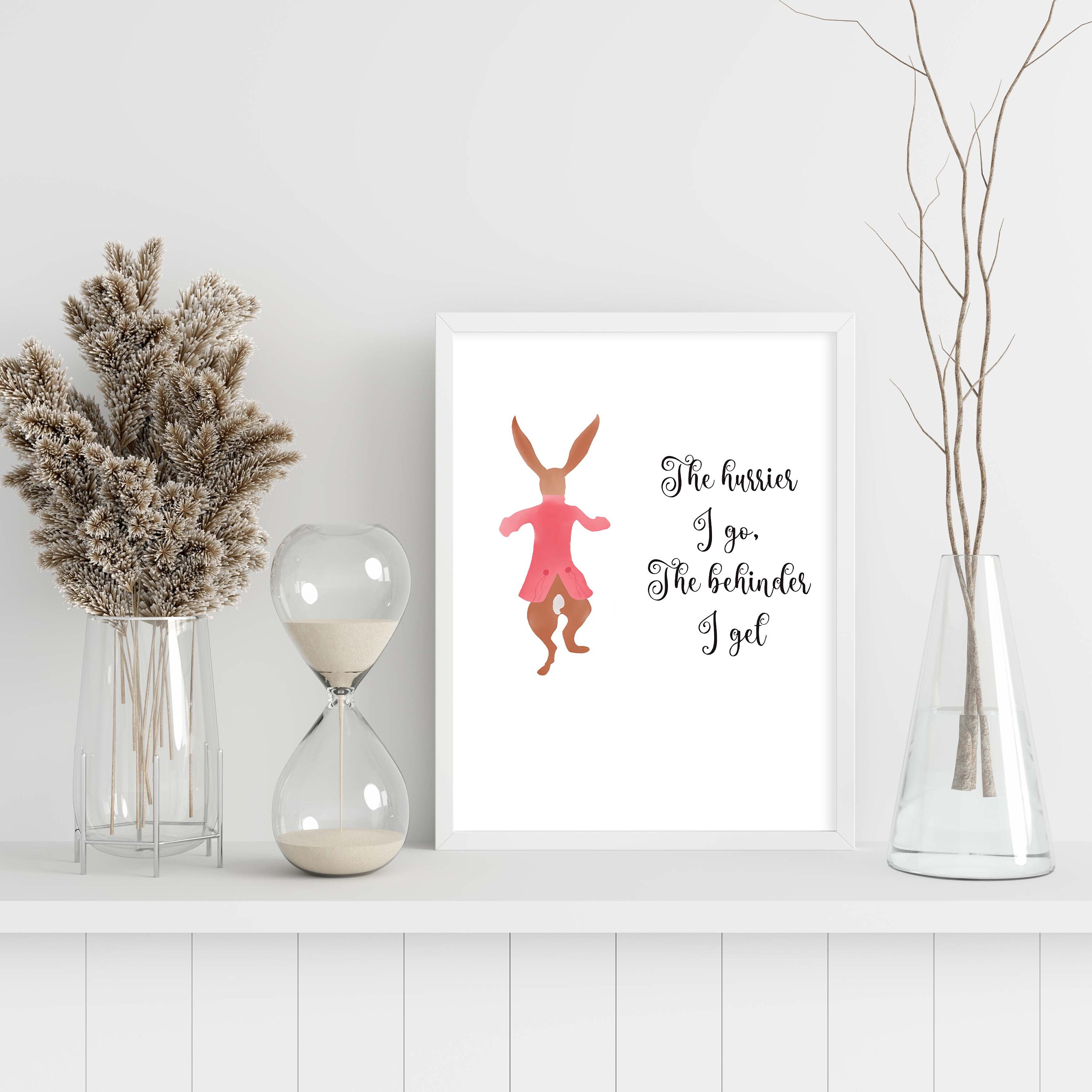 White Rabbit Alice in Wonderland Quote Printable Book Lovers Decor ...