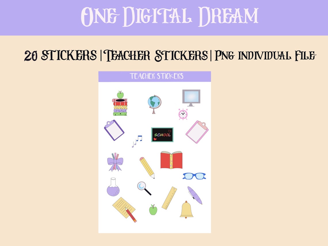 Teacher Stickers, School Digital Stickers, Digital Planner Stickers ...