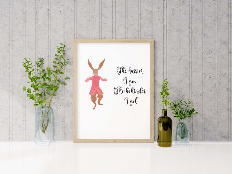 White Rabbit Alice in Wonderland Quote Printable Book Lovers Decor ...