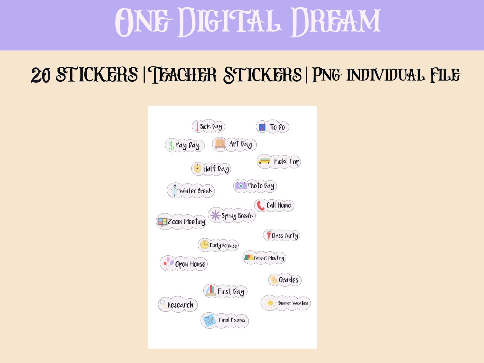 Teacher Stickers, School Digital Stickers, Digital Planner Stickers ...