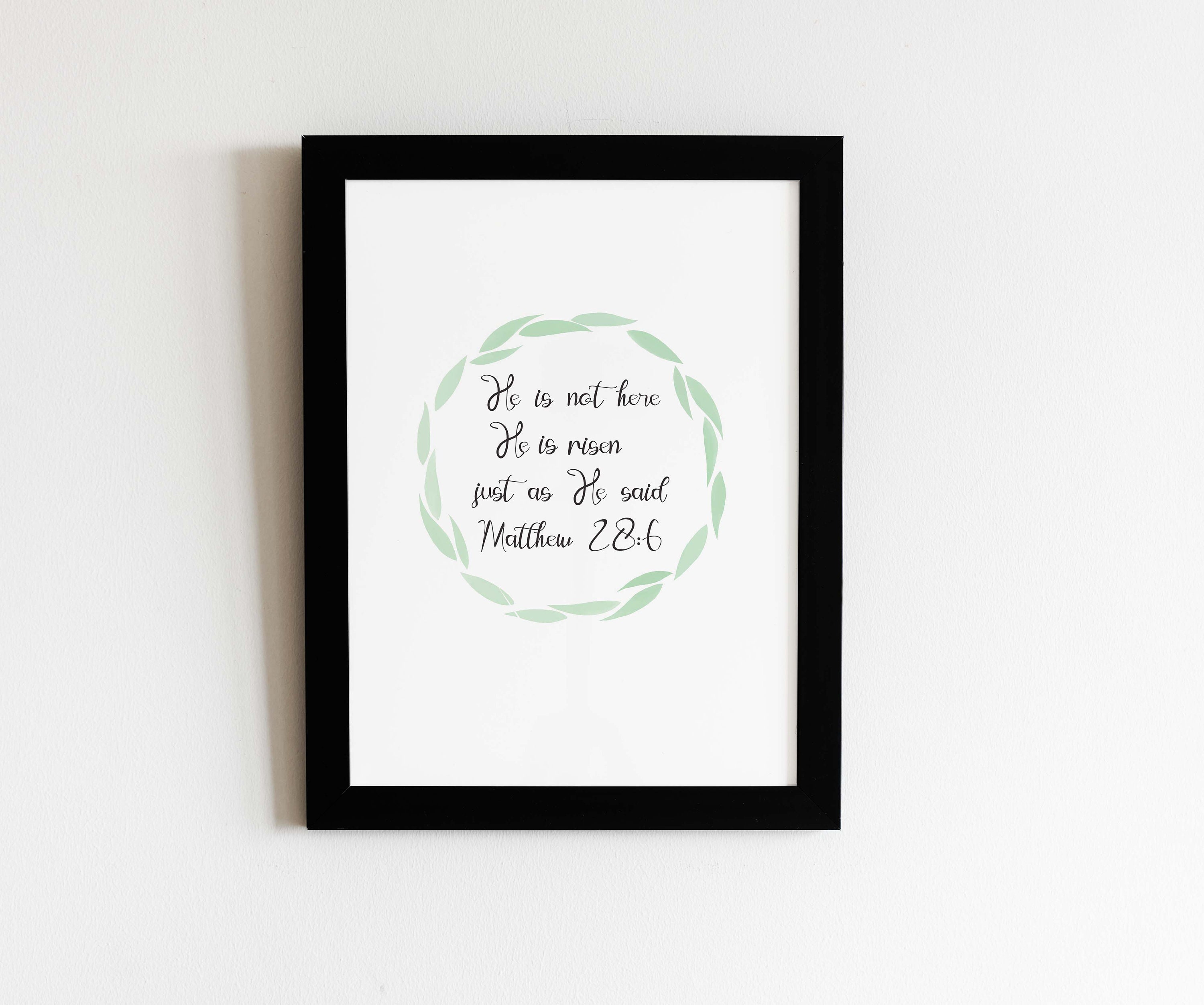 Easter Sign Decor Bible Verse, Matthew 28:6, He Was Risen Sign ...