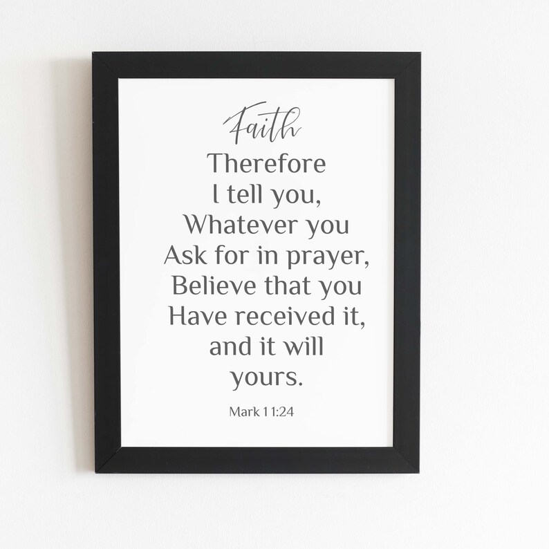 Bible Verse Wall Art Faith, Mark 1 1:24, Bible Verse Printable, Bible ...