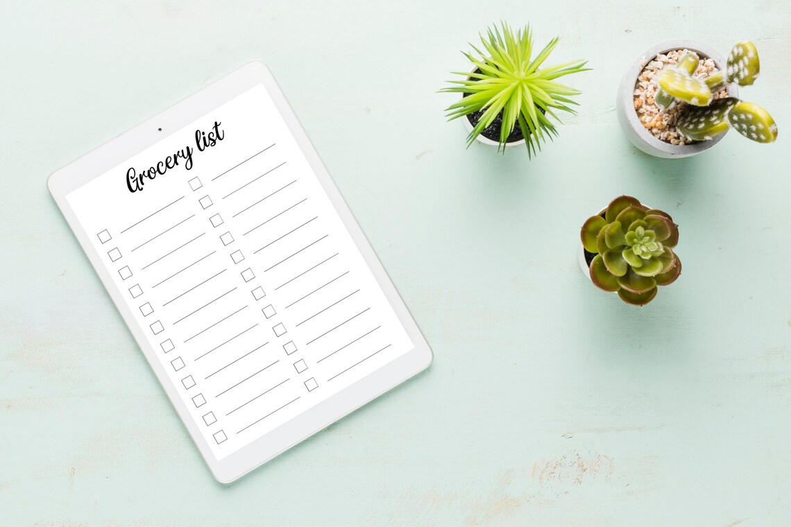 A5 Grocery List, Digital Grocery List, Instant Download Grocery List ...