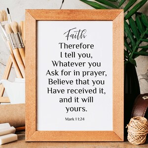 Bible Verse Wall Art- Faith, Mark 1 1:24, Bible Verse Printable, Bible ...