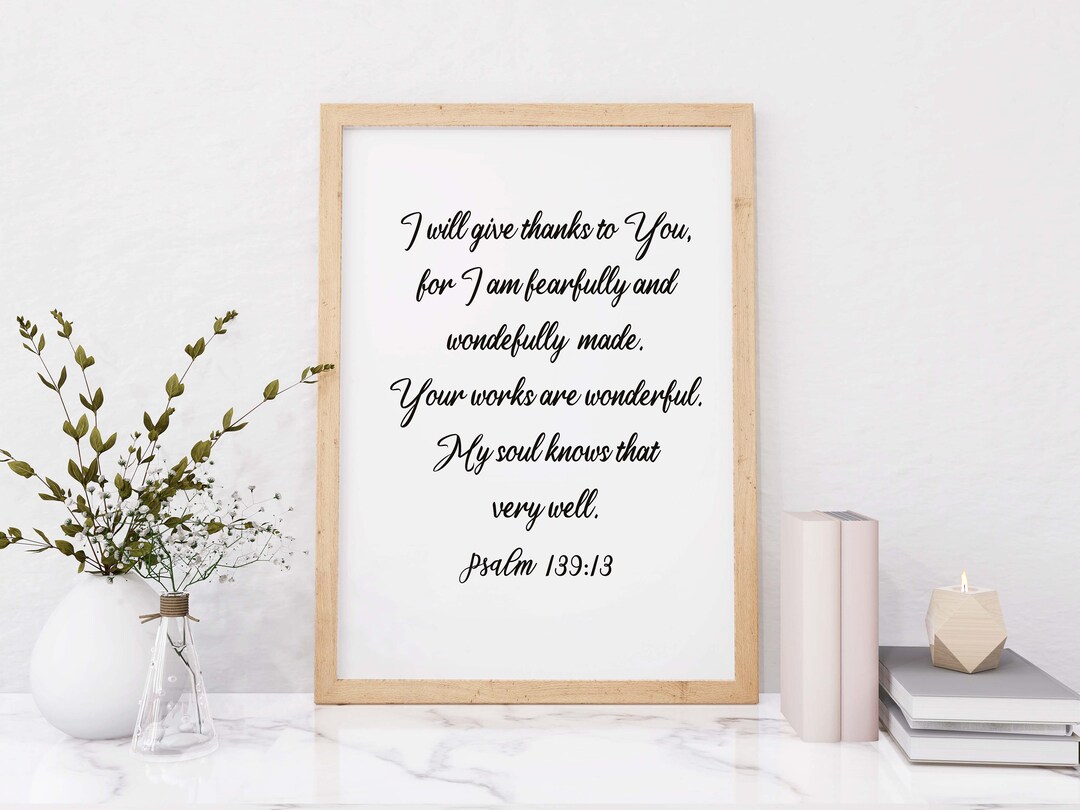 Psalm 139:13 Digital Bible Verse, Bible Verse Wall Decor, Christian ...