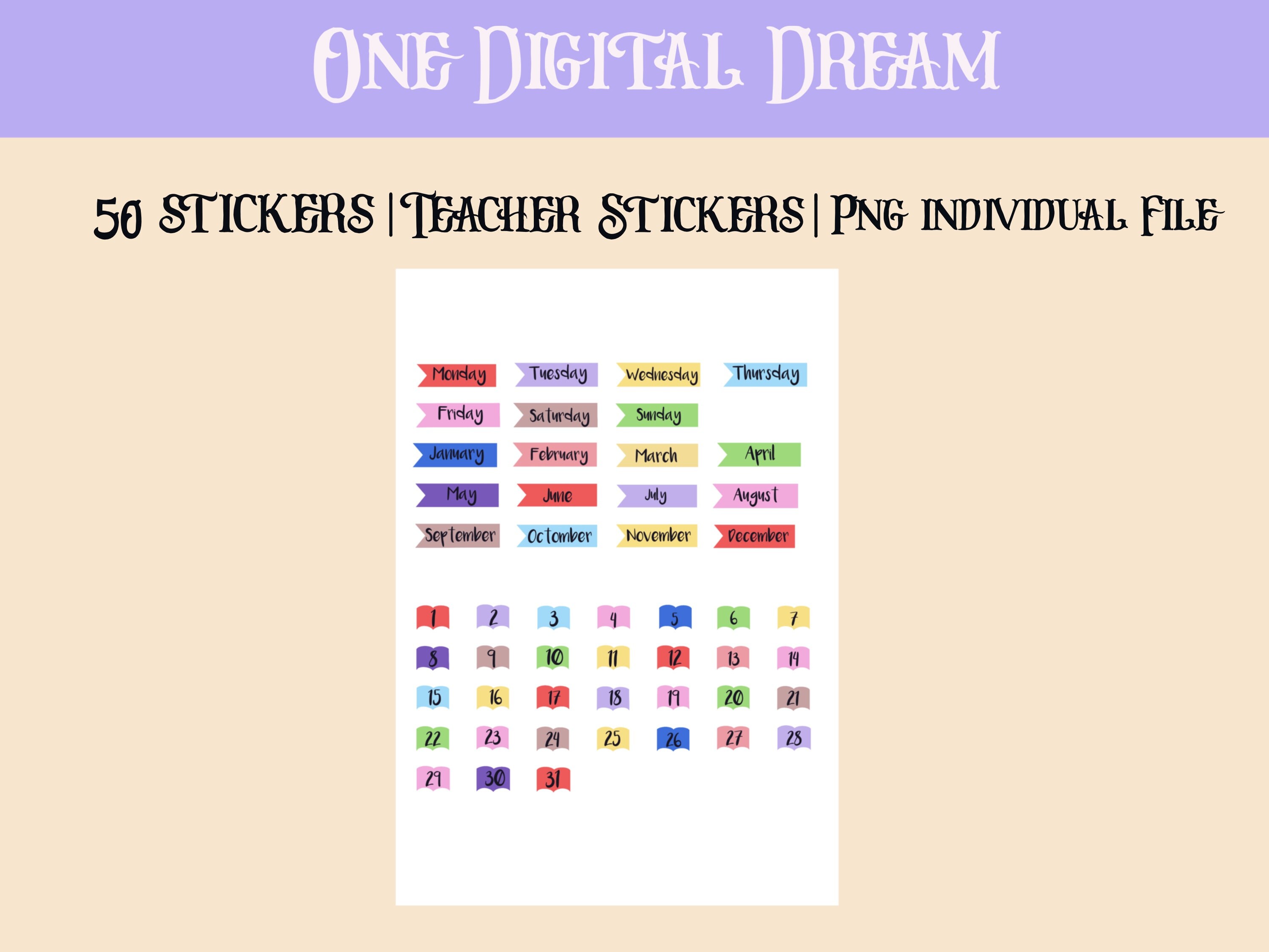 Teacher Stickers, School Digital Stickers, Digital Planner Stickers ...