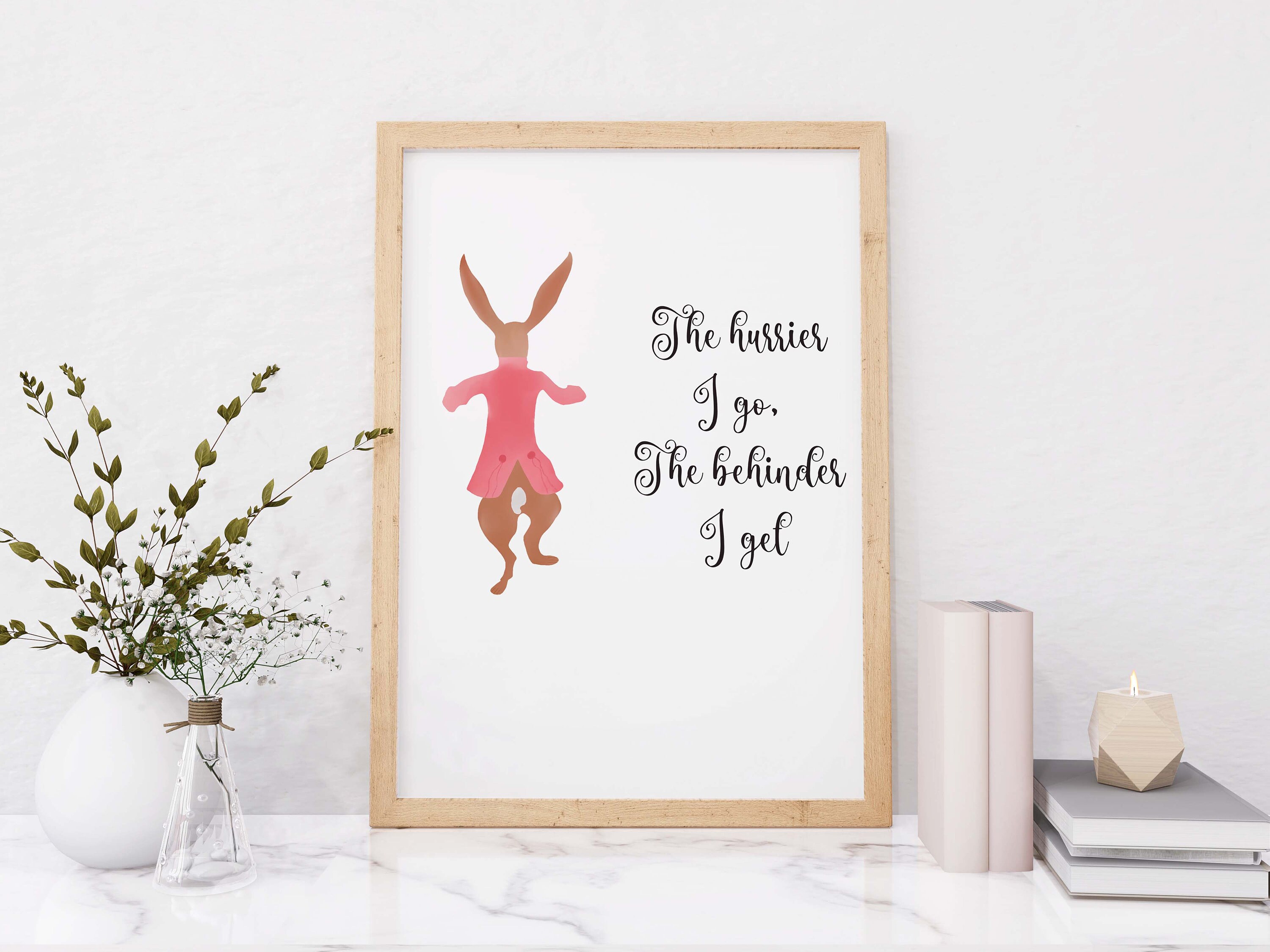 White Rabbit Alice in Wonderland Quote Printable Book Lovers Decor ...