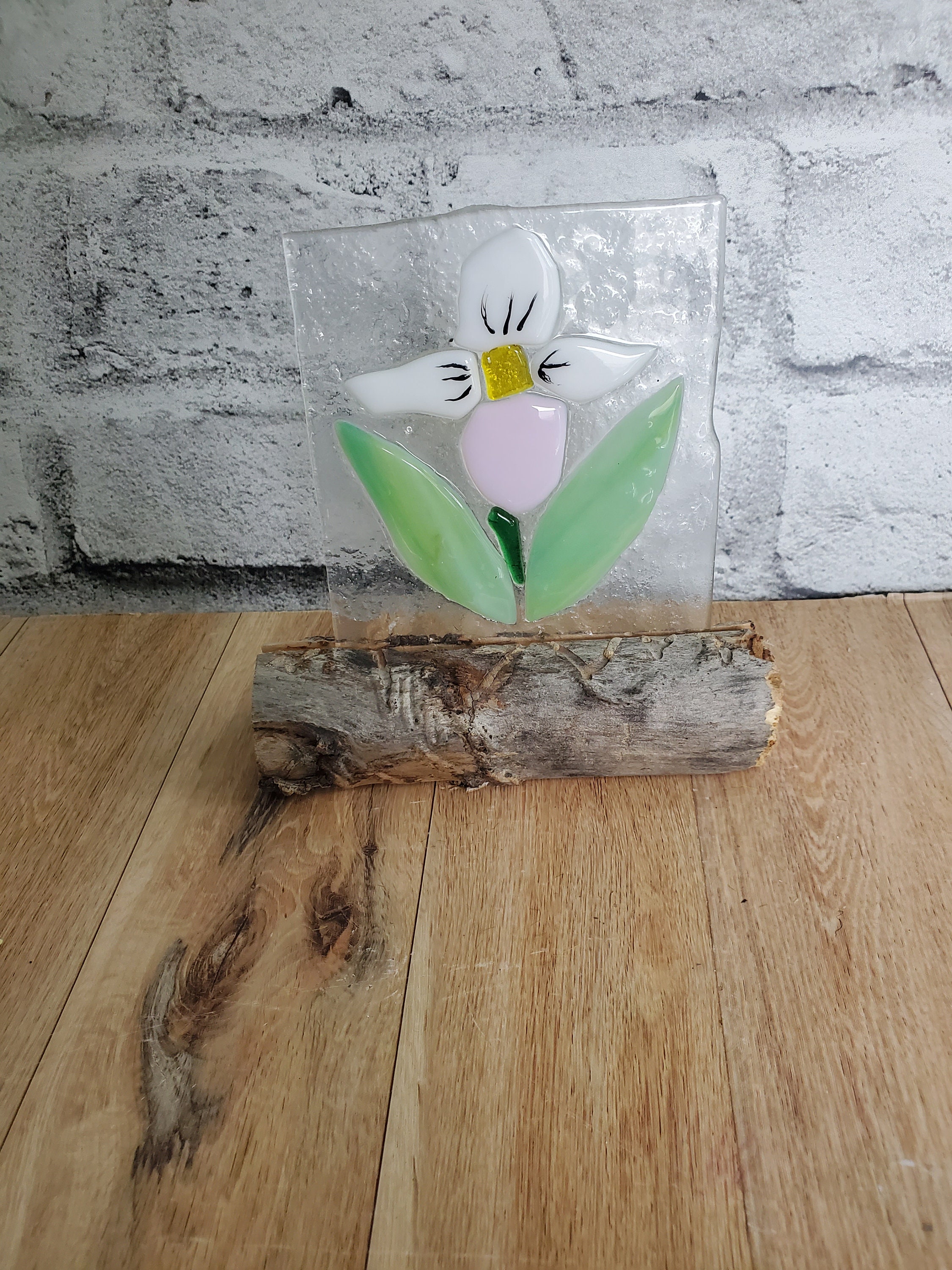 Fused Glass Lady Slipper, Fused Glass Art, Fused Glass Suncatcher ...