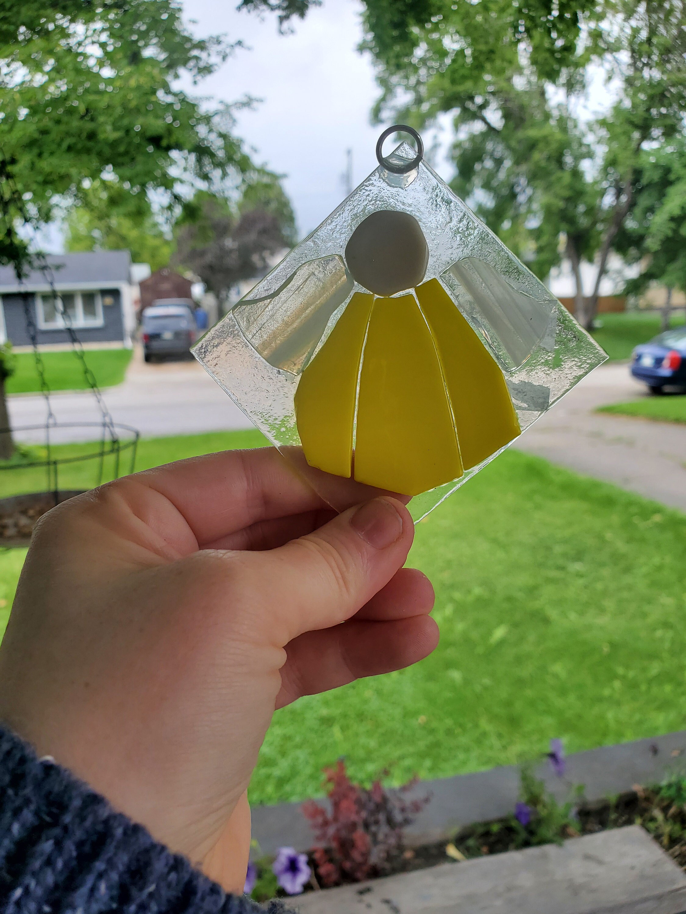 Fused Glass Angel Ornament, Glass Ornament, Fused Glass, Christmas ...