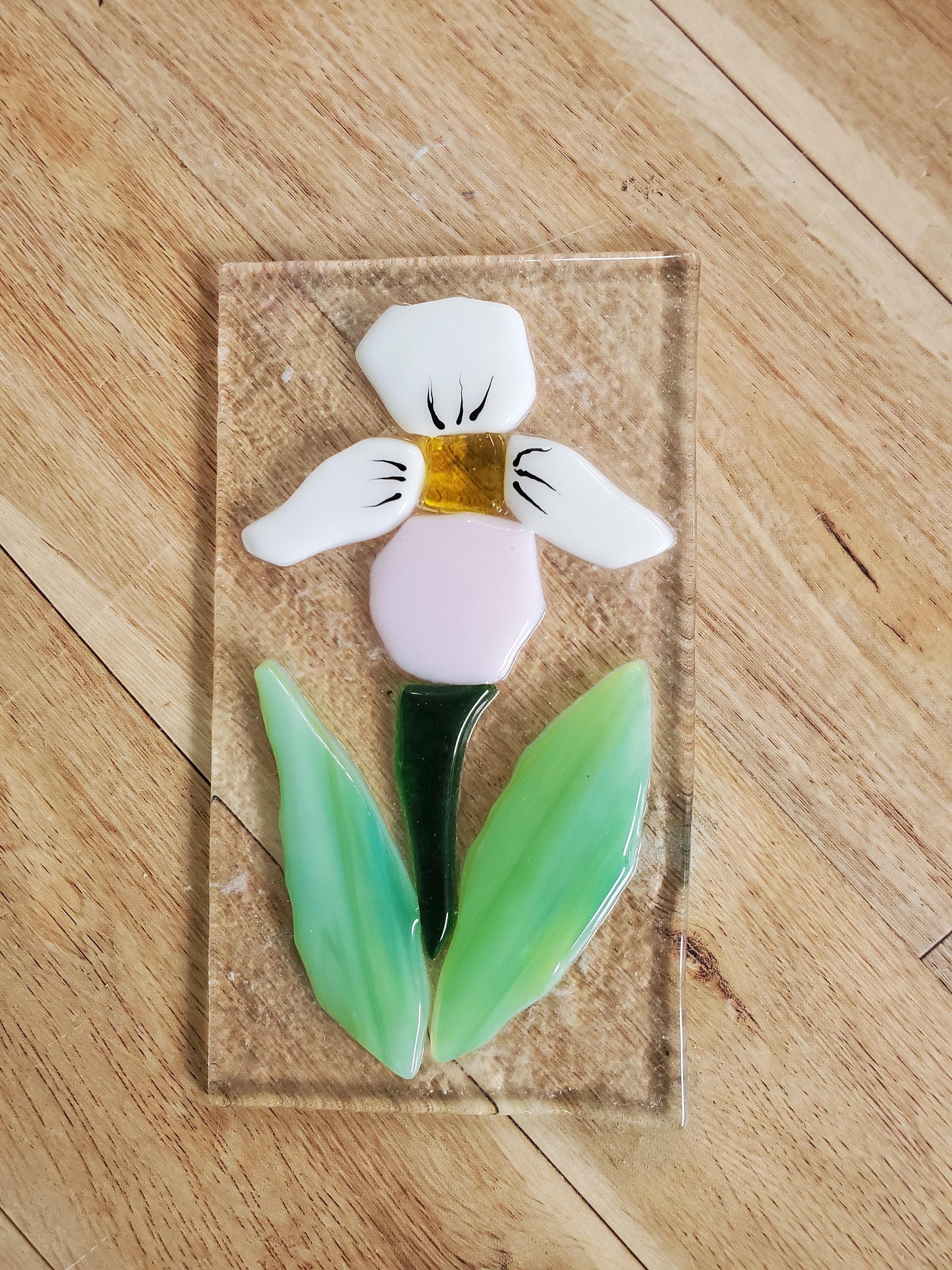 Fused Glass Lady Slipper, Fused Glass Art, Fused Glass Suncatcher ...