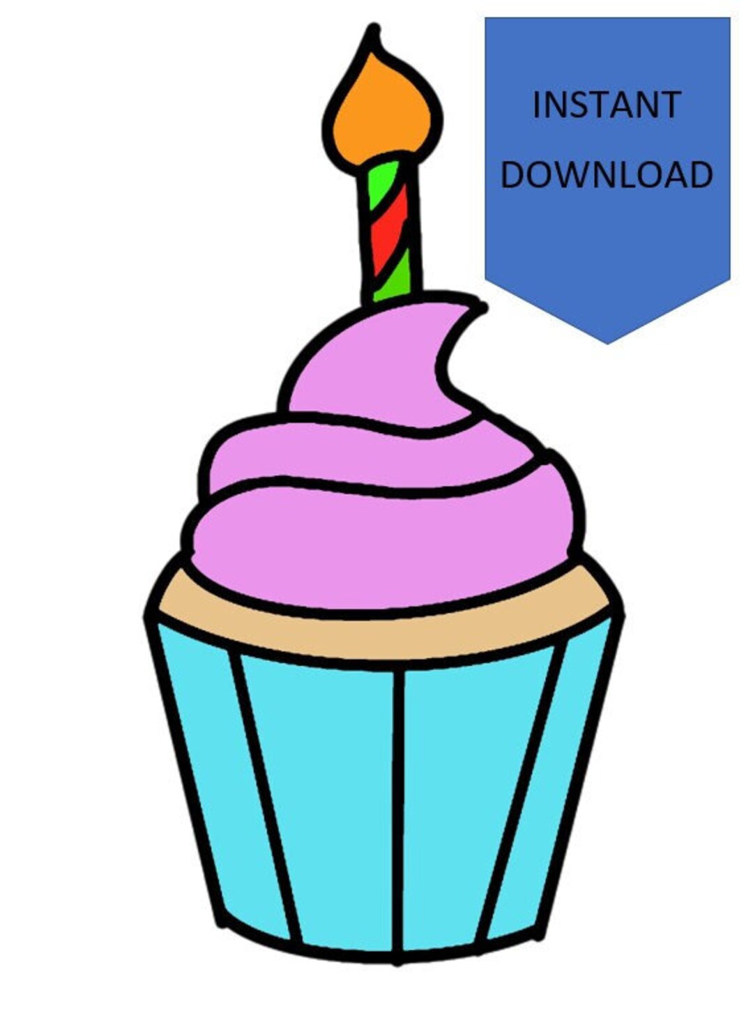 Cupcake Stained Glass Pattern PDF | Digital Download | Fun Beginner ...