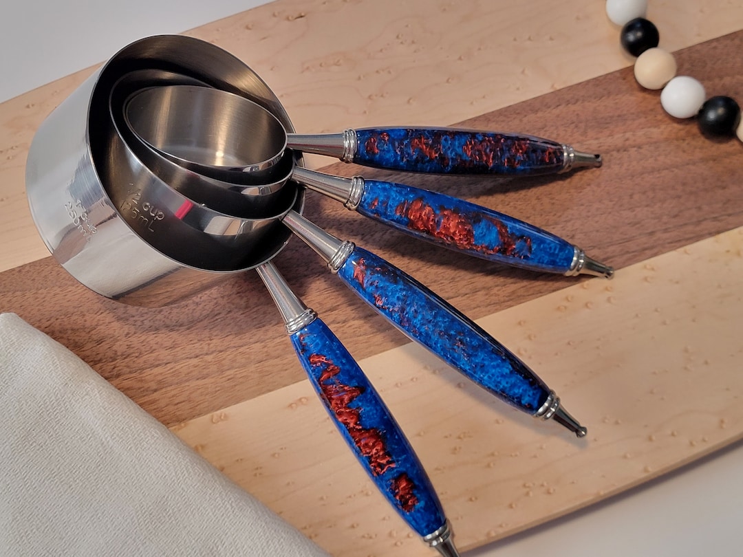 Handmade Measuring Cups, Blue and Red. - Etsy