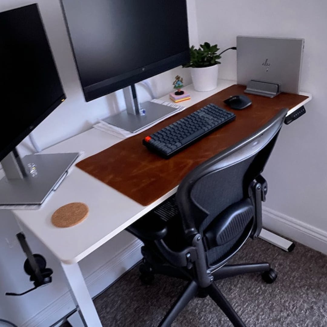 Custom Leather Desk Mat Personalized Office Pad Monogrammed Desk Cover ...