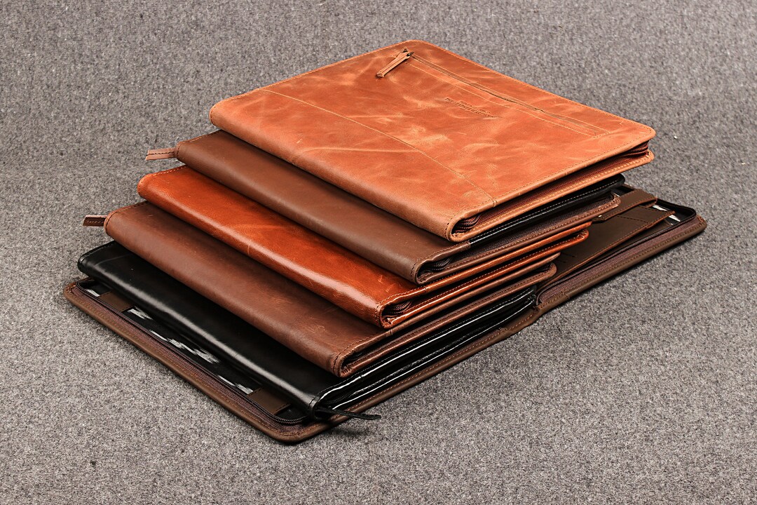 Personalized Leather Padfolio Organizer Notebook Journal Portfolio ...