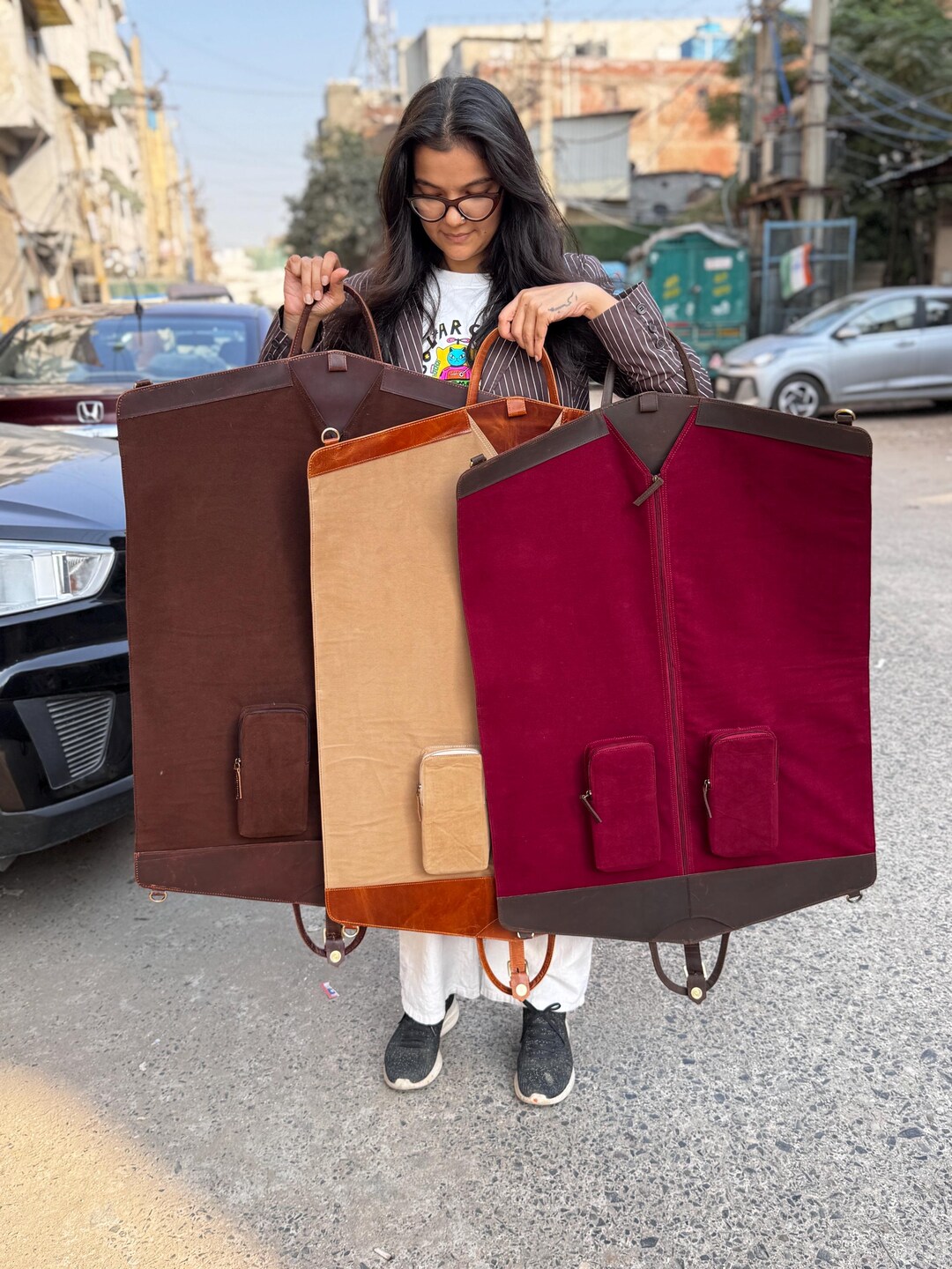 Custom Genuine Leather Suit Cover - Best Christmas Gift Suit Carrier ...